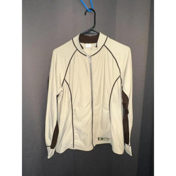 Tops | Uv Gear Beige Zip Jacket Lg Outdoor Neutral | Poshmark